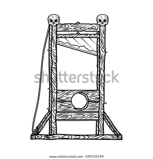 Guillotine Vector Illustration Isolated On White Stock Vector (Royalty ...