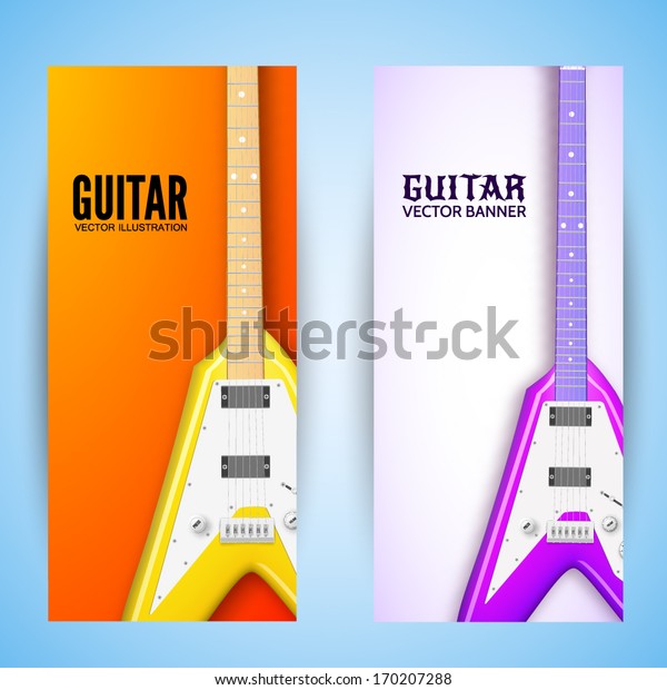 Guitar Banner Background Concept Vector Illustration Stock Vector ...