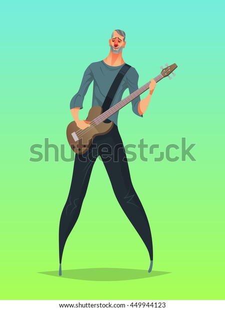 Guitar Bass Player Vector Illustration Stock Vector (Royalty Free ...