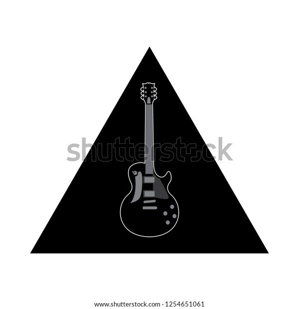 Guitar Black Triangle On White Background Stock Vector (Royalty Free ...