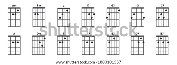 Guitar Chords Icon Set Guitar Lesson Stock-vektor (royaltyfri ...