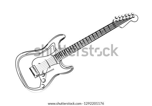 Guitar Contour Vector Illustration Stock Vector (Royalty Free ...