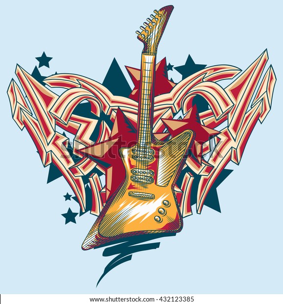 Guitar Graffiti Arrows Stock Vector (Royalty Free) 432123385 | Shutterstock