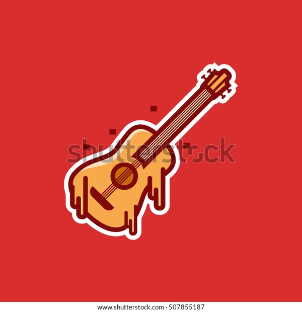 Guitar Icon Logo Red Background Stock Vector (Royalty Free) 507855187 ...