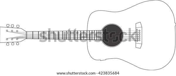 Guitar Line Art Vector Illustration Stock Vector (Royalty Free ...