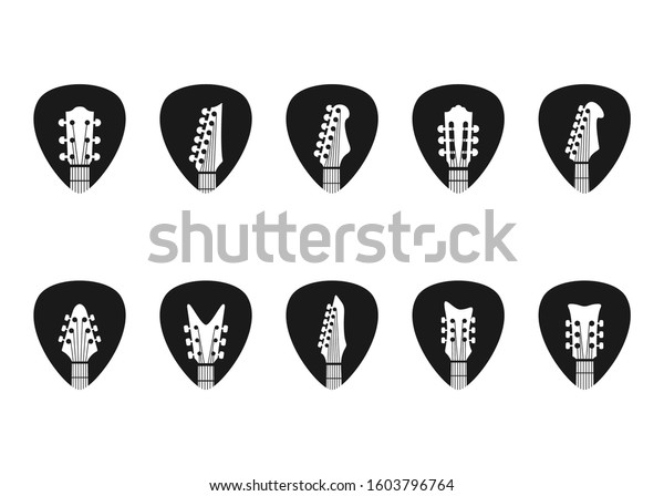 Guitar Pick Logo Guitar Headstock Vector Stock Vector (Royalty Free ...