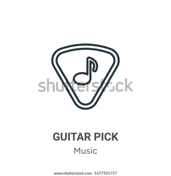 Guitar Pick Outline Vector Icon Thin Stock Vector (Royalty Free ...