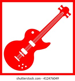 Guitar Red Icon Stock Vector (Royalty Free) 412476049 | Shutterstock