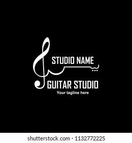Guitar Studio Logo Vector Illustration: เวกเตอร์สต็อก (ปลอดค่าลิขสิทธิ์ ...
