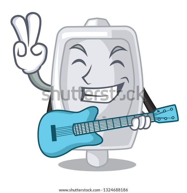 Guitar Urinal Cartoon Bathroom Stock Vector (Royalty Free) 1324688186 ...