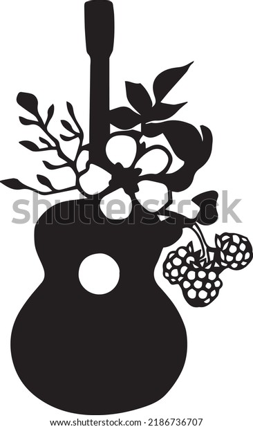 Guitar Vector Clip Art Black White: เวกเตอร์สต็อก (ปลอดค่าลิขสิทธิ์ ...