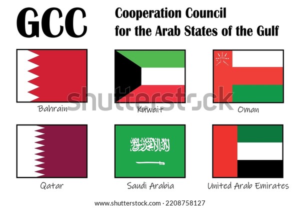 Países árabes del Golfo o CCG: vector de stock (libre de regalías ...