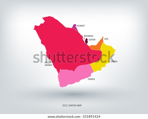 Gulf Countries New Colorful Map Vector Stock Vector (Royalty Free ...