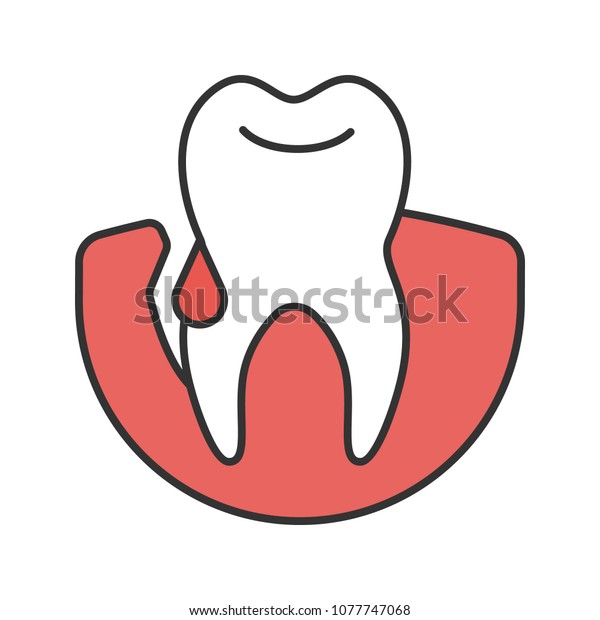 Gum Bleeding Color Icon Gingivitis Isolated Stock Vector (Royalty Free ...