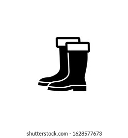 Gumboots Icon Black Flat Shape Design Stock Vector (Royalty Free ...