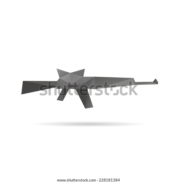 Gun Abstract Isolated On White Backgrounds Stock Vector (Royalty Free ...
