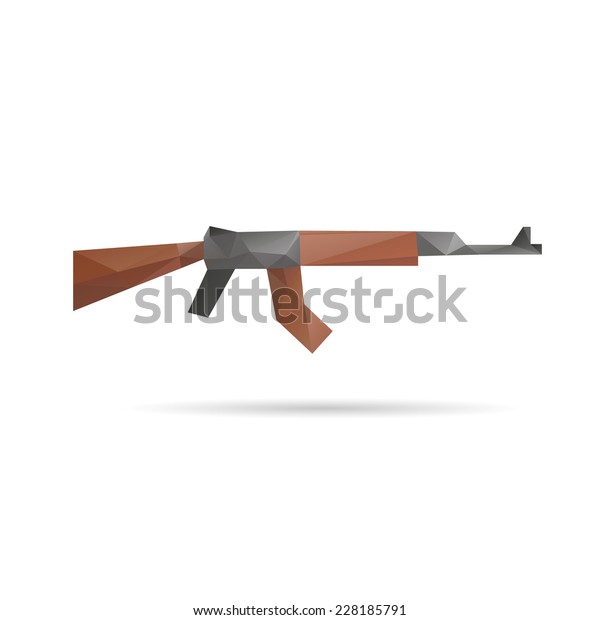 Gun Abstract Isolated On White Backgrounds Stock Vector (Royalty Free ...