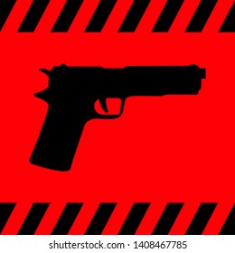 Gun Black On Red Background Vector Stock Vector (Royalty Free ...