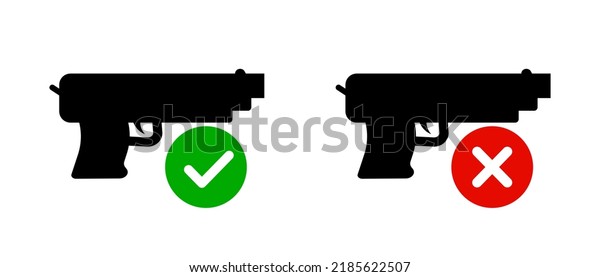 Gun Check Mark Icon Gun Cross Stock Vector (Royalty Free) 2185622507 ...
