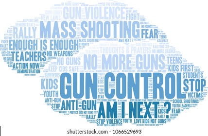 Gun Control Word Cloud On White Stock Vector (Royalty Free) 1066529693 ...