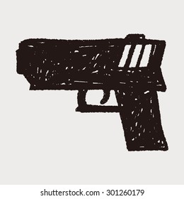 Gun Doodle Stock Vector (Royalty Free) 301260179 | Shutterstock