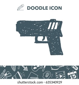 Gun Doodle Stock Illustration 299335163