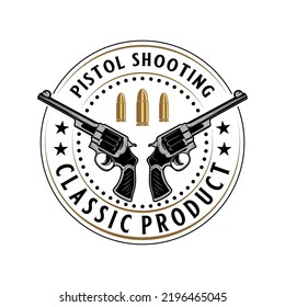Gun Emblem Vector Logo Cross Pistols Stock Vector (Royalty Free ...