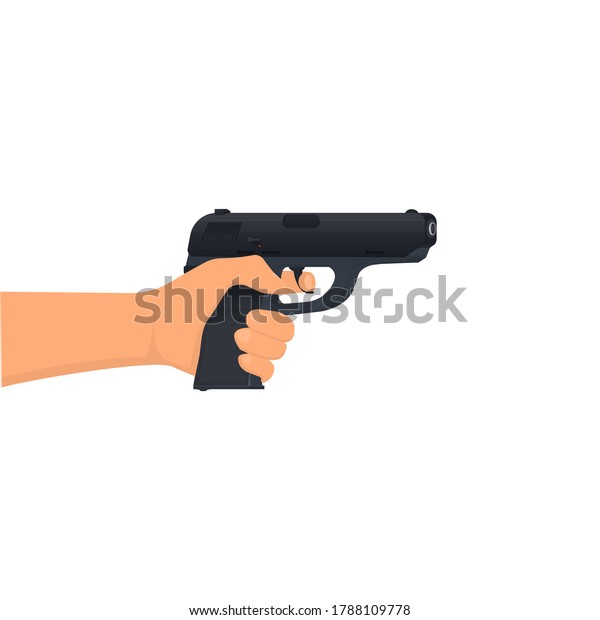Gun Hand Shooting Weapons Vector Illustration Stock Vector (Royalty ...