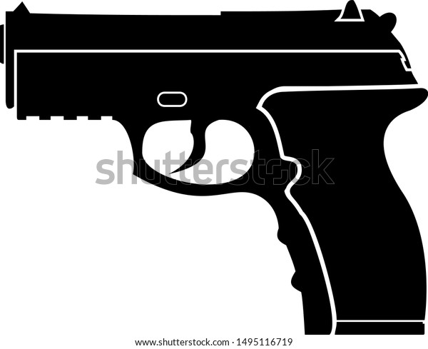Gun Icon Designed Black Stock Vector (Royalty Free) 1495116719