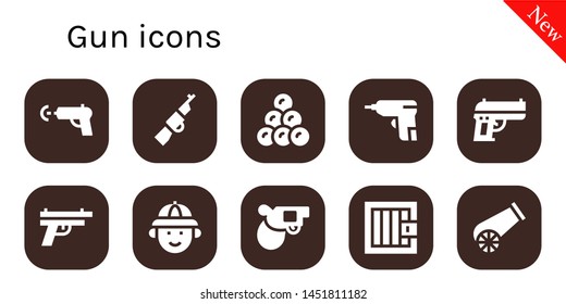 Gun Icon Set 10 Filled Gun Stock Vector (Royalty Free) 1451811182