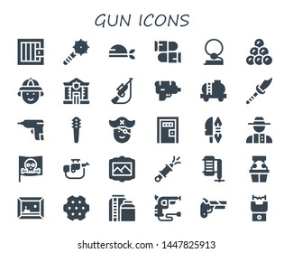 Gun Icon Set 30 Filled Gun Stock Vector (Royalty Free) 1447825913 ...