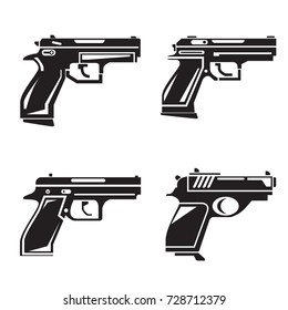 Gun Icons Set Stock Vector (Royalty Free) 728712379 | Shutterstock