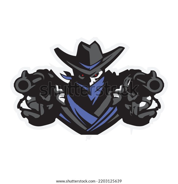 Gun Man Logo Vector Art Stock Vector (Royalty Free) 2203125639 ...