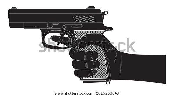 Gun Pistol Pistol Hand Weapons Ready Stock Vector (Royalty Free ...