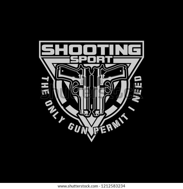 Gun Pistol Vector Template Shooting Sport Stock Vector (Royalty Free ...