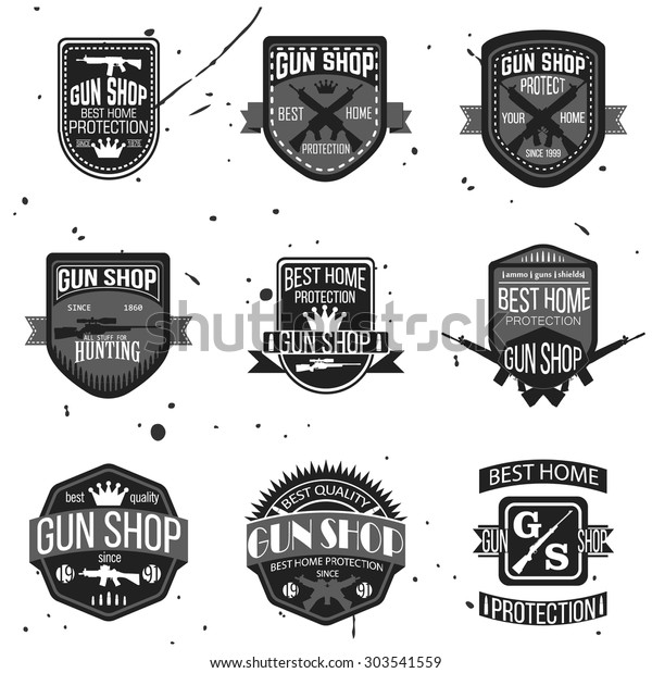 Gun Shop Logotypes Badges Stock Vector (Royalty Free) 303541559