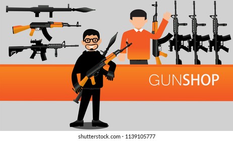 Gun Shop Vector Graphics Design Stock Vector (Royalty Free) 1139105777 ...