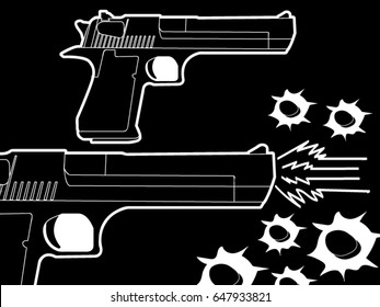 Gun Shots Stock Vector (Royalty Free) 647933821 | Shutterstock