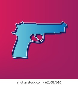 Gun Sign Illustration Vector Blue 3d Stock Vector (Royalty Free ...