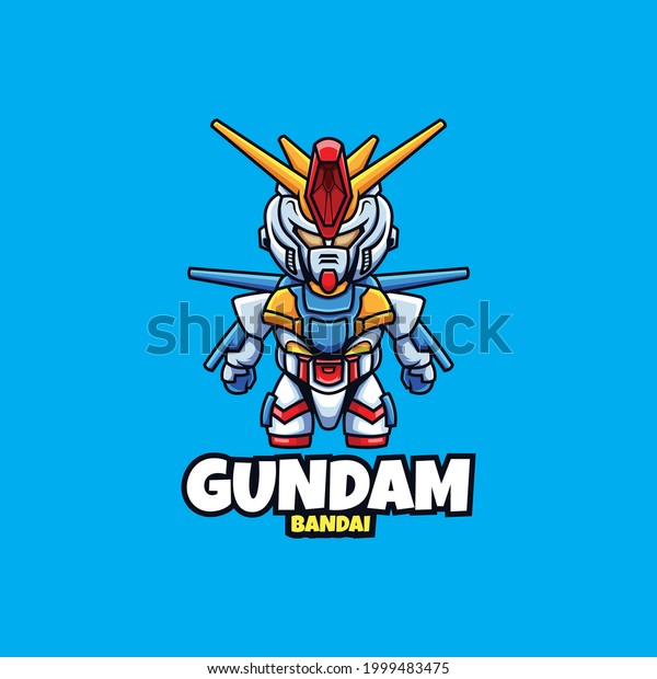Gundam Head Vector Illustration Apparel Badge Stock Vector (Royalty ...