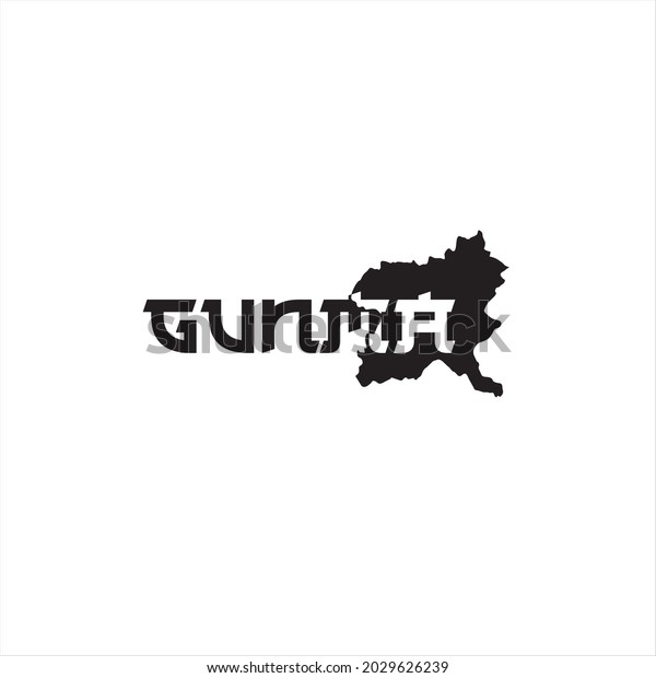 Gunma Map Black Lettering Design On Stock Vector (Royalty Free ...