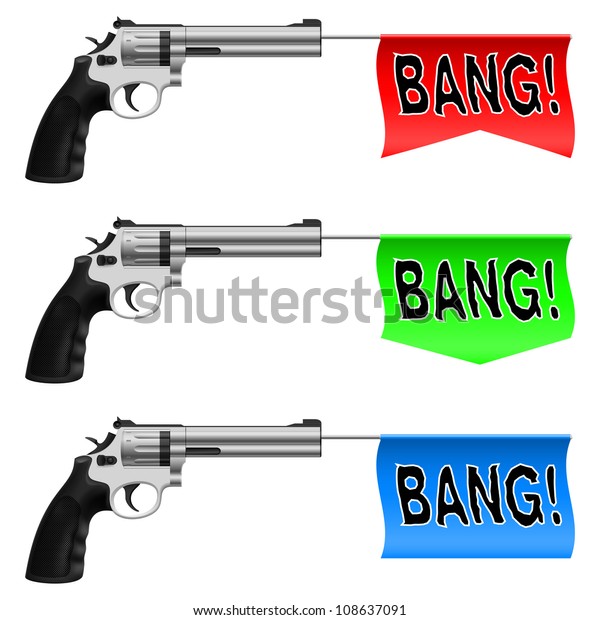 Guns Bang Flags Illustration On White Stock Vector (Royalty Free ...