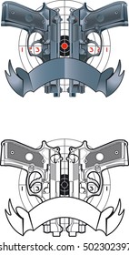 Guns Banner Shooting Target Stock Vector (Royalty Free) 502302397 ...