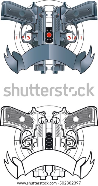 Guns Banner Shooting Target Stock Vector (Royalty Free) 502302397 ...
