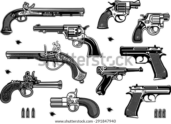 Guns Old Modern Stock Vector (Royalty Free) 291847940 | Shutterstock