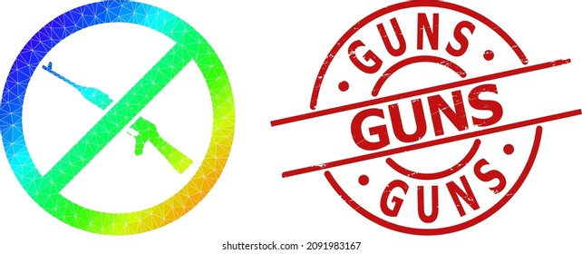 Guns Textured Watermark Lowpoly Spectral Colored Stock Vector (Royalty ...