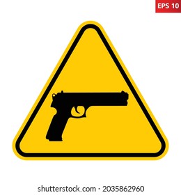 Guns Warning Sign Vector Illustration Yellow Stock Vector (Royalty Free ...