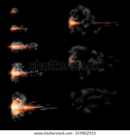 Gunshot Animation Stock Vector (Royalty Free) 359802923 - Shutterstock