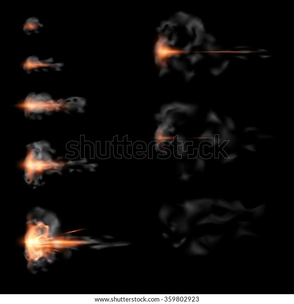 Gunshot Animation Stock Vector (Royalty Free) 359802923