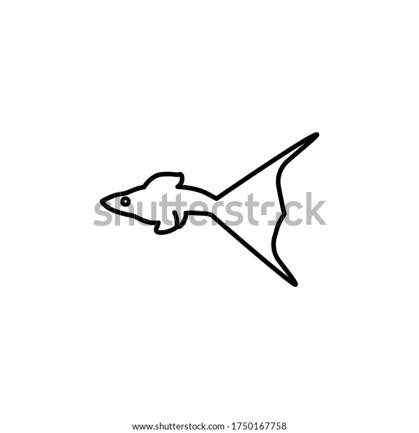 Guppy Fish Line Vector Design Template Stock Vector (Royalty Free ...